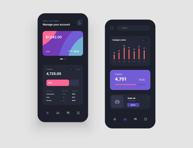 Ui ux mobile application interface design Vector Image