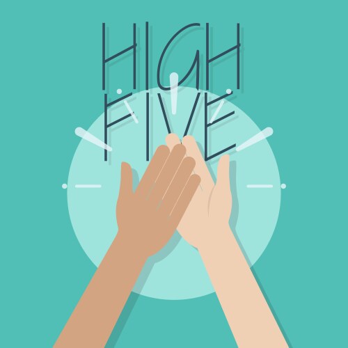 Hands high five pop art Royalty Free Vector Image