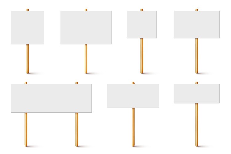 Realistic sign post set blank road Royalty Free Vector Image