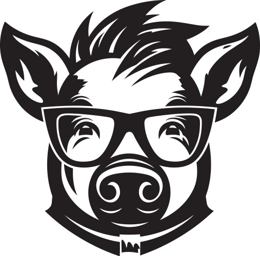 Elegant porky emblem modern pig silhouette Vector Image