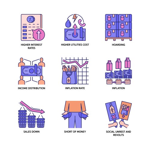 Poverty and inflation loop concept icon Royalty Free Vector