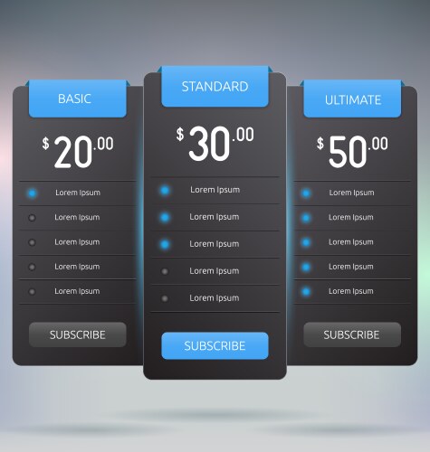 Pricing Table Vector Images (over 5,600)
