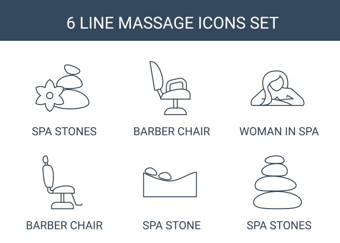 Types of massage Royalty Free Vector Image - VectorStock