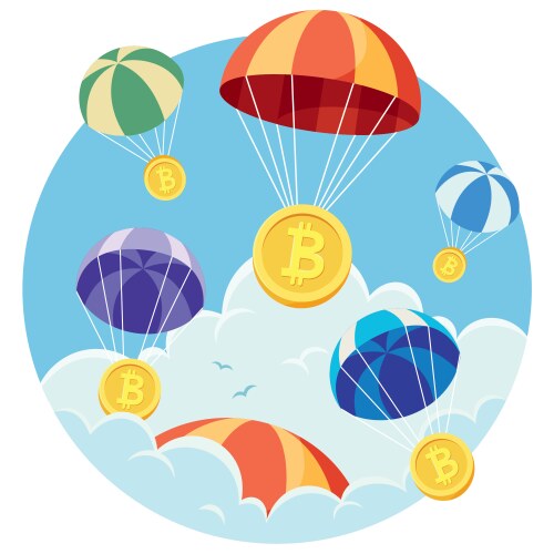 Crypto airdrop on white Royalty Free Vector Image
