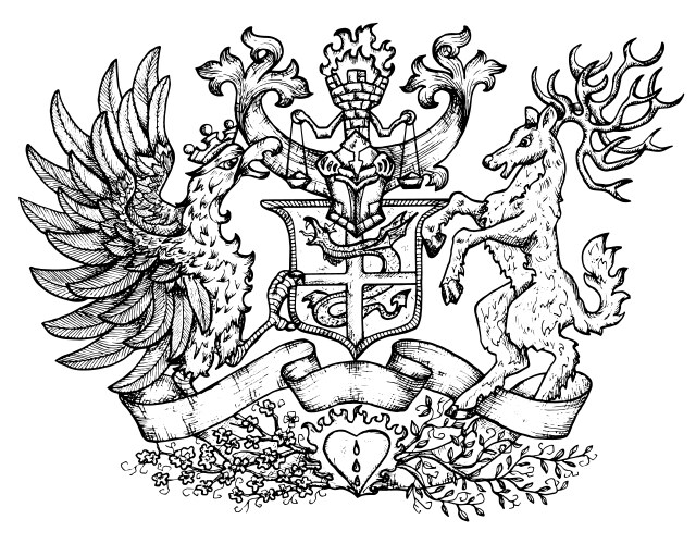 Heraldic monsters vol iii Royalty Free Vector Image