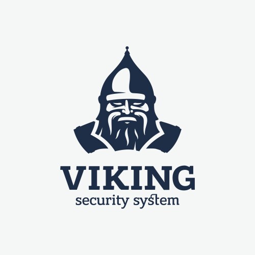 Modern viking head logo Royalty Free Vector Image