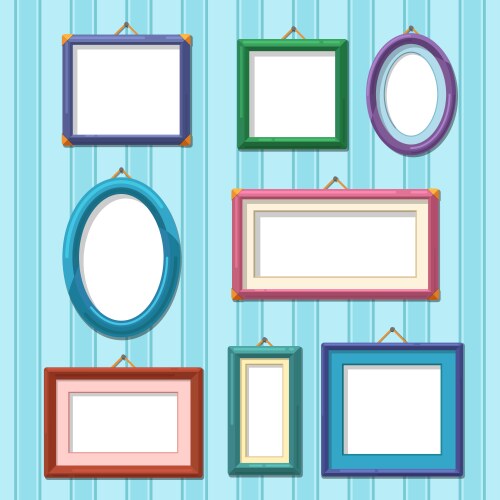 Set of cartoon picture frames Royalty Free Vector Image