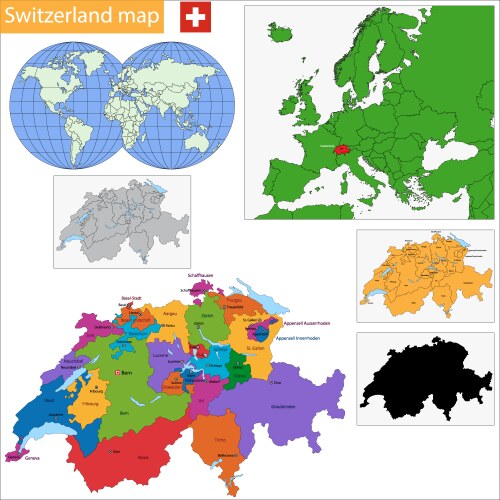 Switzerland Map Vector Images (over 3,700)