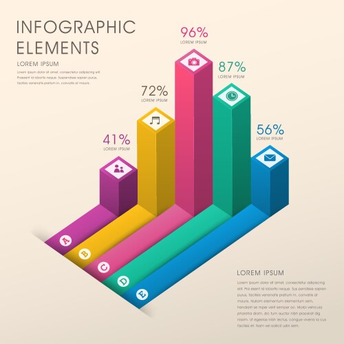 Abstract bar chart infographics Royalty Free Vector Image