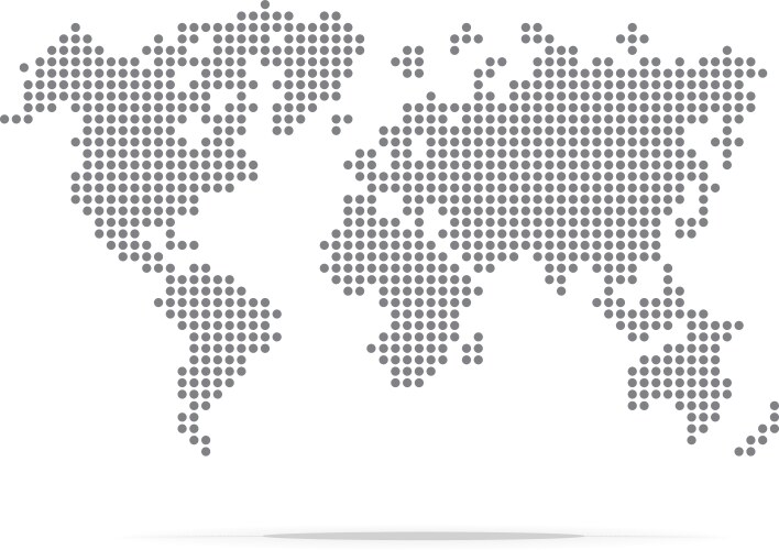World map basic dots Royalty Free Vector Image