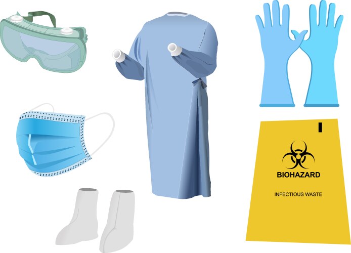 Personal protective equipment ppe kit Royalty Free Vector