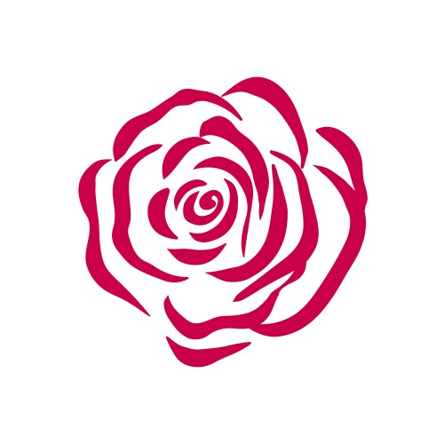 Rose symbol on white Royalty Free Vector Image