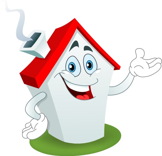 Okay house character cartoon style Royalty Free Vector Image