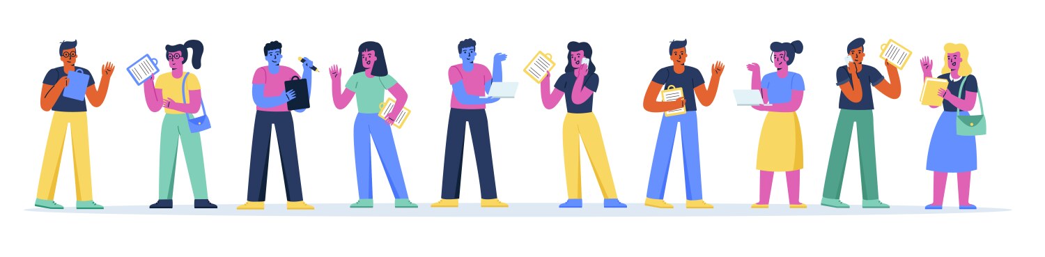 Confident people posing with positive emotions Vector Image