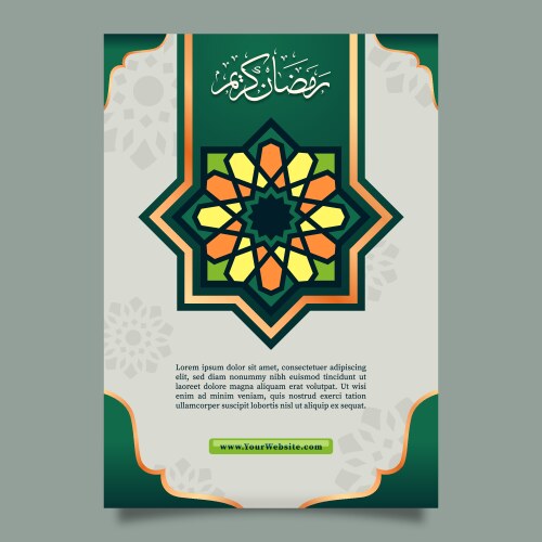 Purple islamic flyer background design Royalty Free Vector