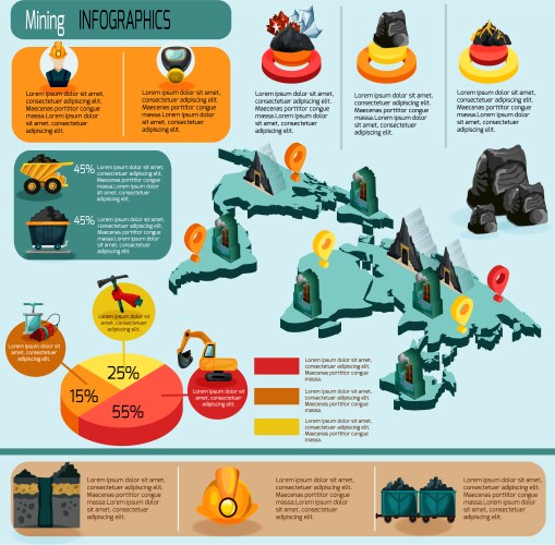 Space planet resources mining infographics Vector Image