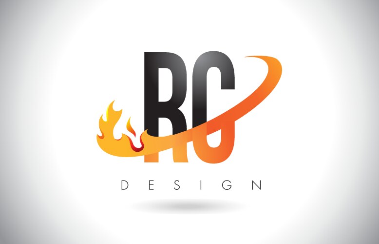 Rr r letter logo with fire flames design Vector Image