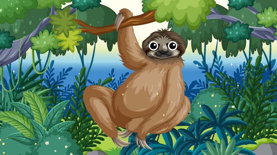 Rainforest Sloth Clip Art