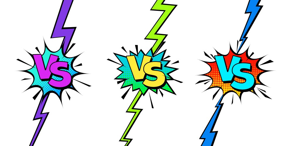 Versus cartoon vs duel battle or fight poster Vector Image