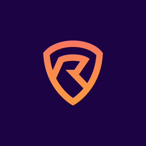 Letter r shield logo icon Royalty Free Vector Image