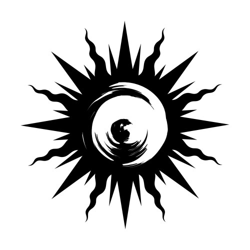 Black sun Royalty Free Vector Image - VectorStock