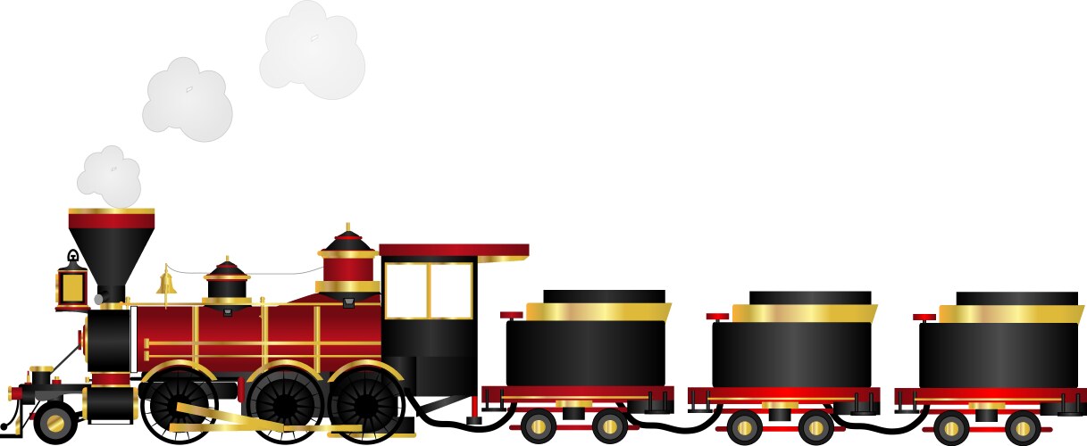 Colorful cartoon train isolated on white Vector Image