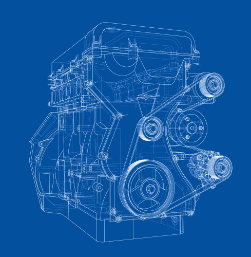 Rotary wankel engine Royalty Free Vector Image