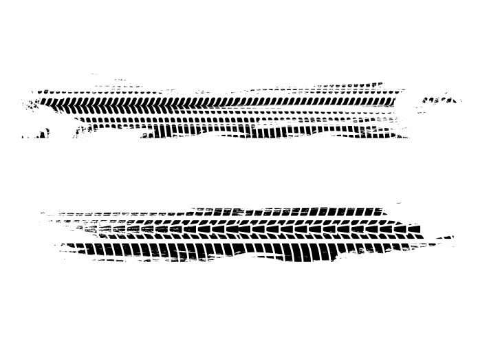 Off road tire track trail print texture Royalty Free Vector