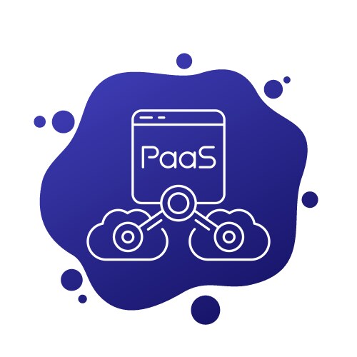 Paas icon platform as a service linear design Vector Image