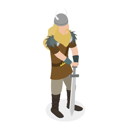 3d isometric flat set of vikings simbols Vector Image