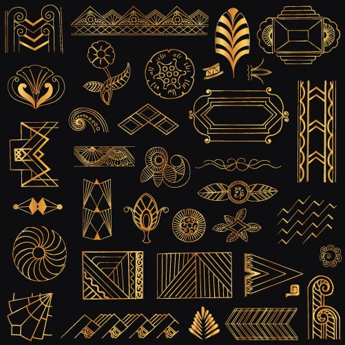 Art deco vintage frames and design elements Vector Image