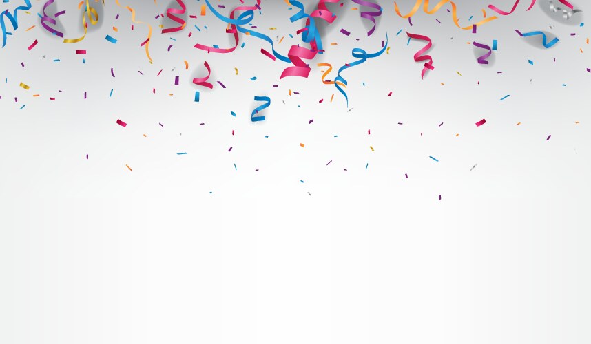 Holiday celebration with confetti and party icons Vector Image