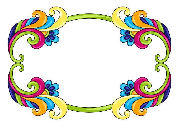 Mexican decorative frame with ornamental swirls Vector Image