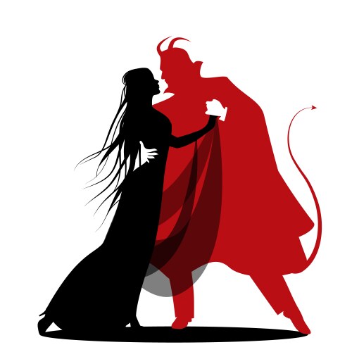 Angel and devil silhouette Royalty Free Vector Image