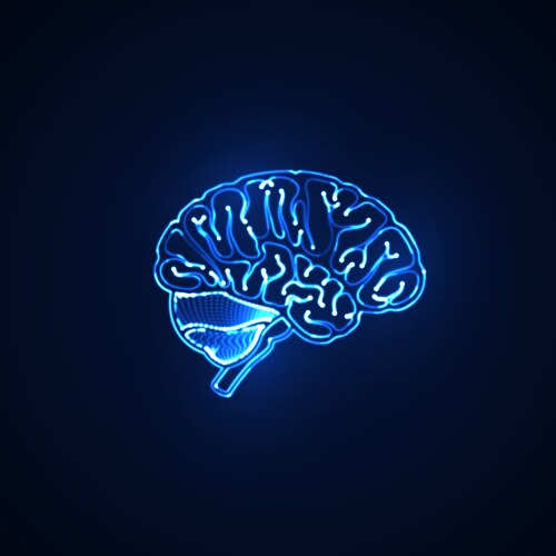 Brain structure neon sign Royalty Free Vector Image