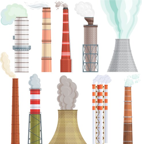 Factory chimney icon cartoon style Royalty Free Vector Image
