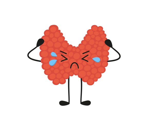 Strong healthy thyroid gland cartoon character Vector Image