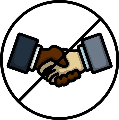 No hand shake icon Royalty Free Vector Image - VectorStock