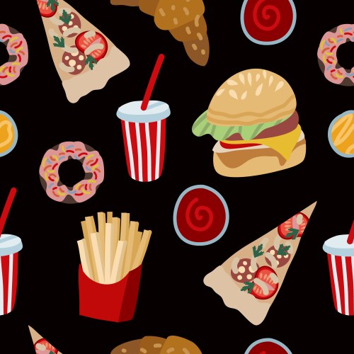 Background with fast food meal tasty fastfood Vector Image
