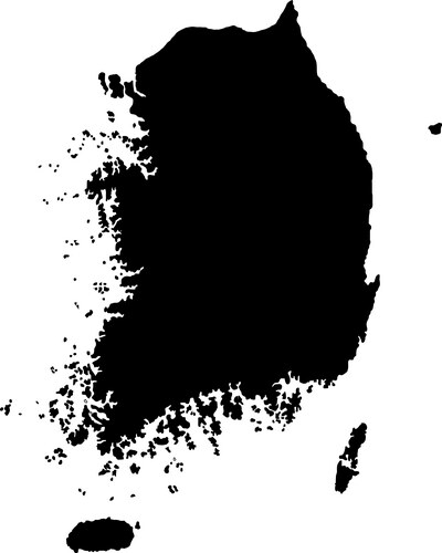 South Korea Map Outline Royalty Free Vector Image