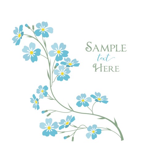 Blue forget me not flowers Royalty Free Vector Image