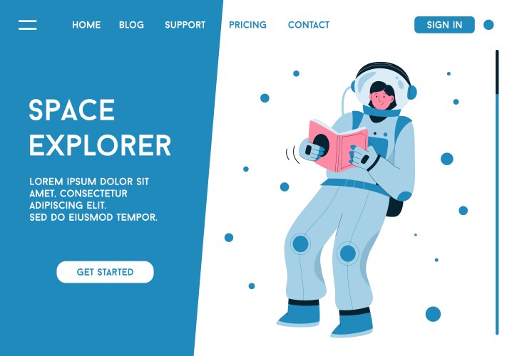 Space race concept for landing page design Vector Image