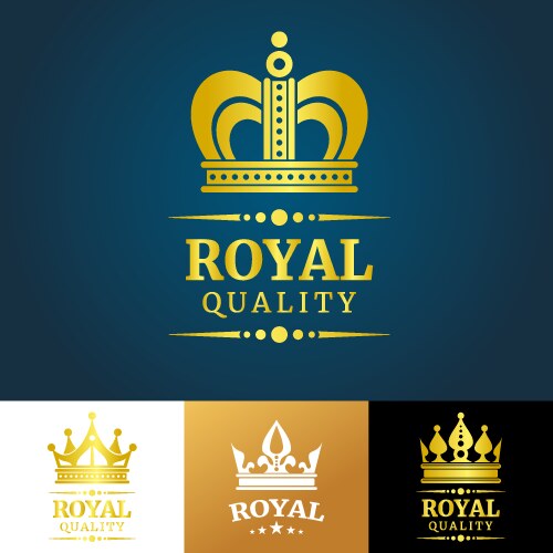 Crown logo set Royalty Free Vector Image - VectorStock