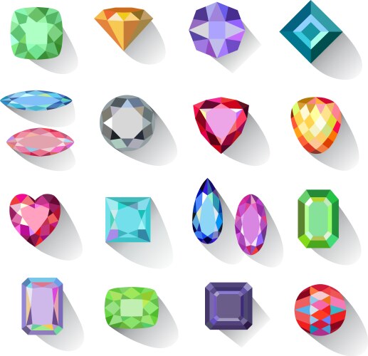 Set of seven gems Royalty Free Vector Image - VectorStock