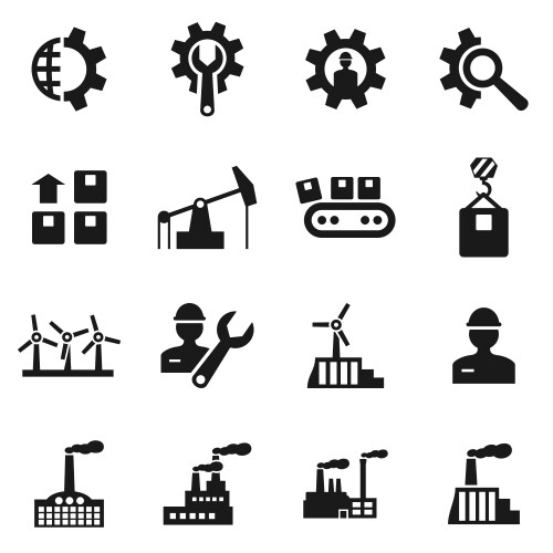 Industrial icons Royalty Free Vector Image - VectorStock