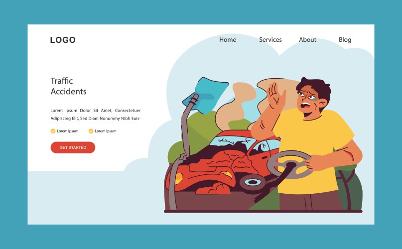 Road safety alert flat Royalty Free Vector Image