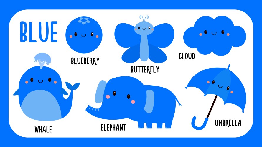 Red learn the color kids education flashcard set Vector Image