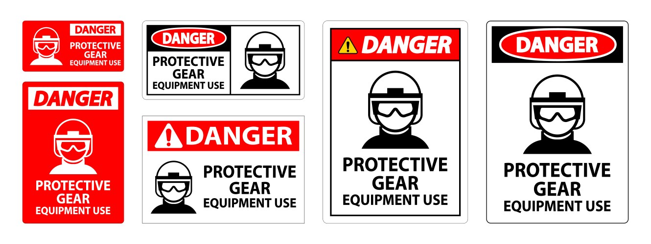 Safety gear required sign Royalty Free Vector Image