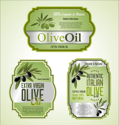 Icons labels olive oil Royalty Free Vector Image