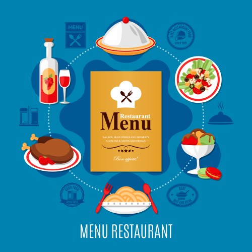 Restaurant food Royalty Free Vector Image - VectorStock